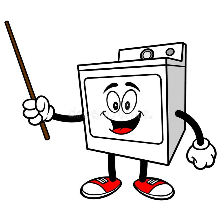Clothes Dryer with a Pointer Stock Vector - Illustration of showing ...