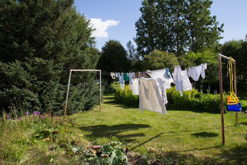 Clothes drying stock image. Image of sunshine, wind, clothing - 29526073