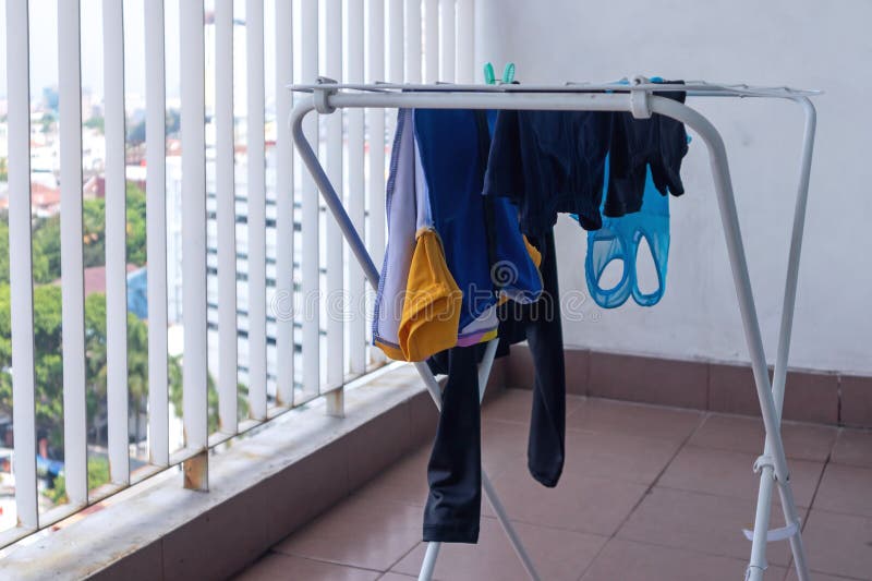 Cloth Drying Hanger Balcony Railing Stock Photos - Free & Royalty-Free ...