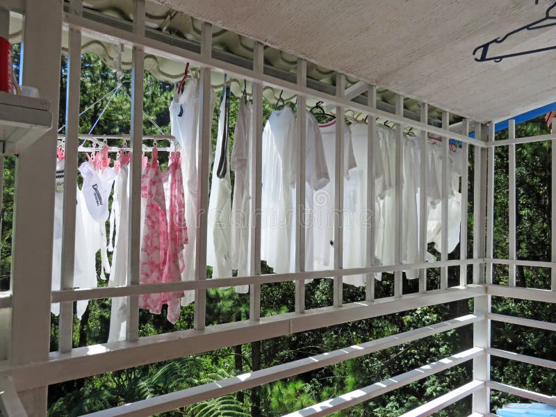 Clothes drying on line stock image. Image of line, whites - 264244359
