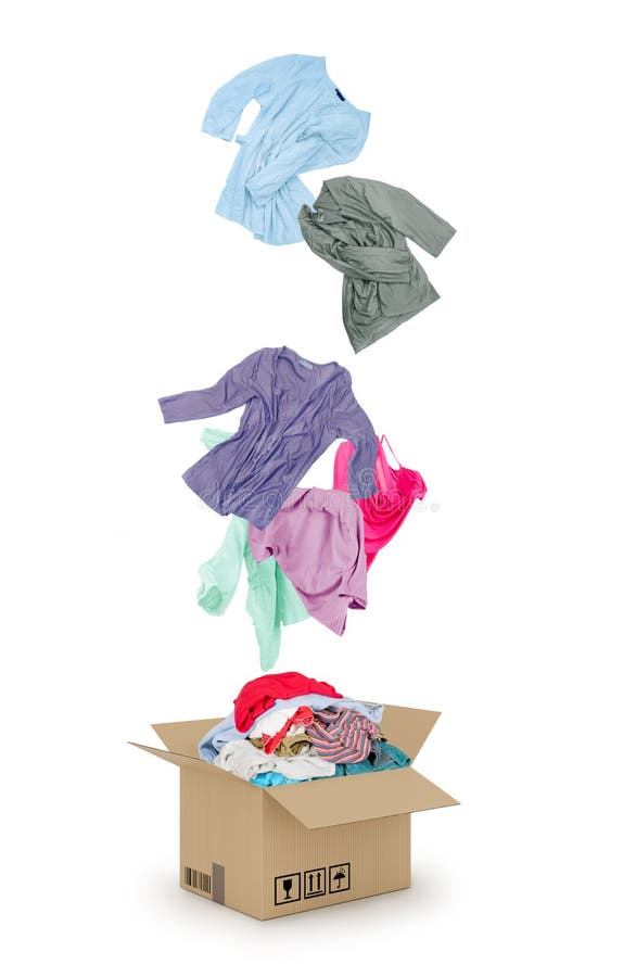 Laundry in a Basket and Falling Clothes Stock Image - Image of cloth ...