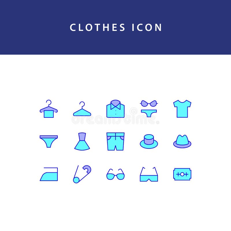 Clothes Filled Outline Icon Set Stock Vector - Illustration of outline ...