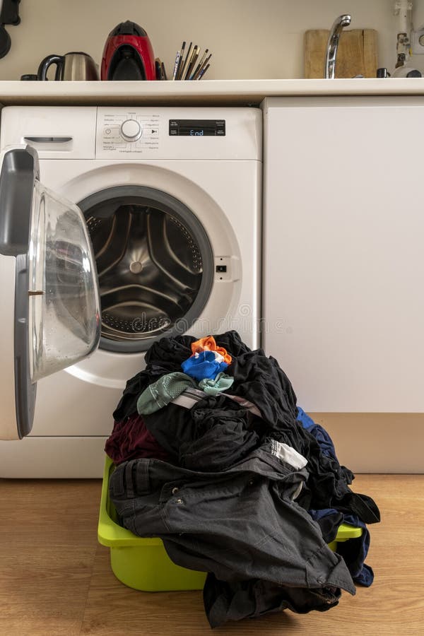 Clothes Freshly Washed in the Washing Machine Ready To Hang Stock Image ...