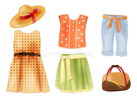 Cartoon Girls Summer Clothes Stock Illustrations – 2,079 Cartoon Girls ...