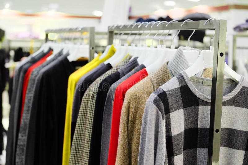 Clothes on a Hanger in Clothes Shop Stock Image - Image of clothing ...