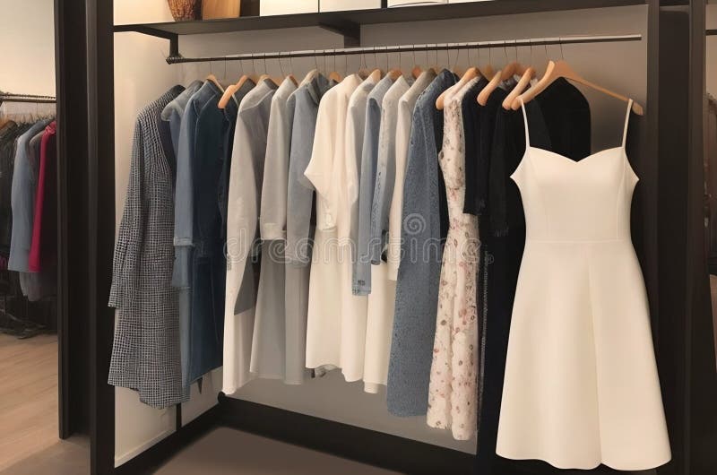 Clothes on Hanger in Clothing Store. Generative AI Stock Illustration ...