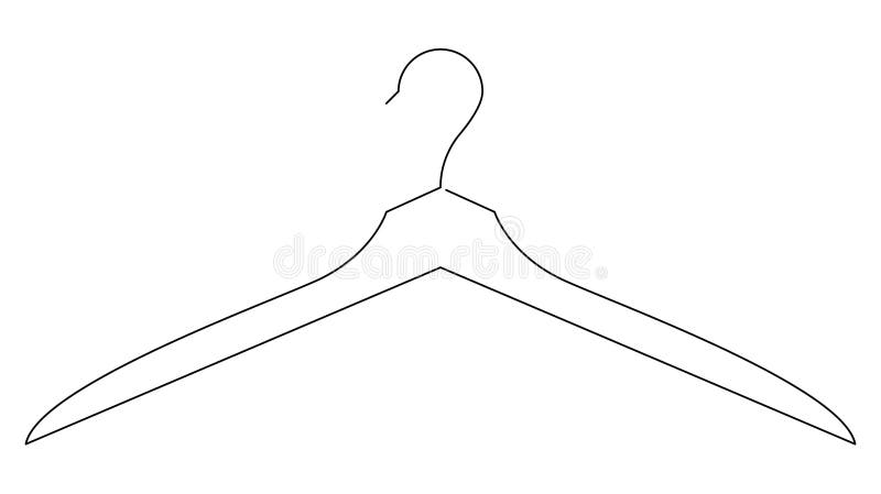 Clothes Hanger Continuous Line Illustration. One Line Minimal Drawing ...