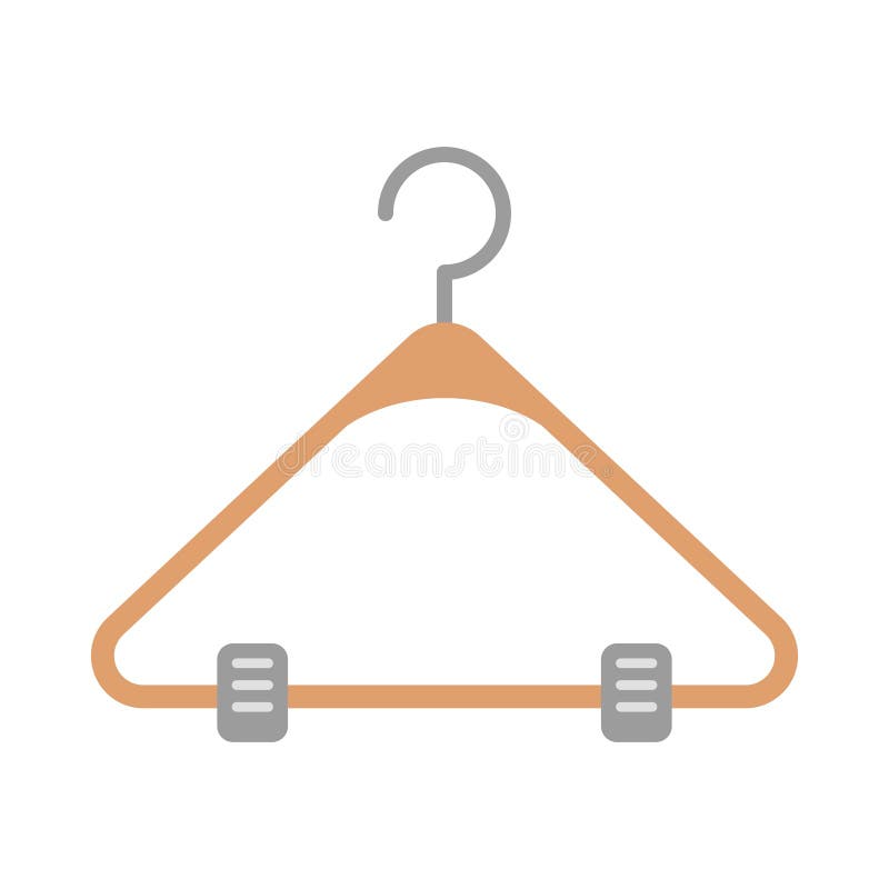 Clothes Hanger Flat Clipart Vector Illustration Stock Vector ...
