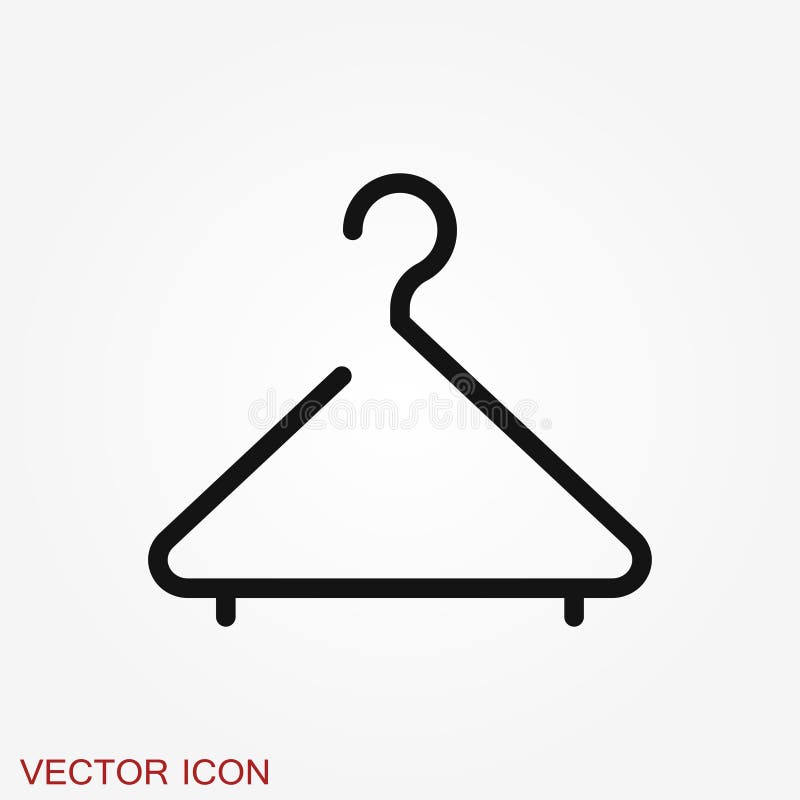 Clothes Hanger Icon. Coat Rack Symbol. Flat Vector Illustration Stock ...