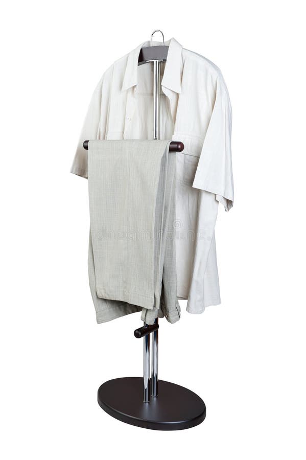 Clothes Valet Butler Coat Suit Garment Stand with Business Suit Stock ...