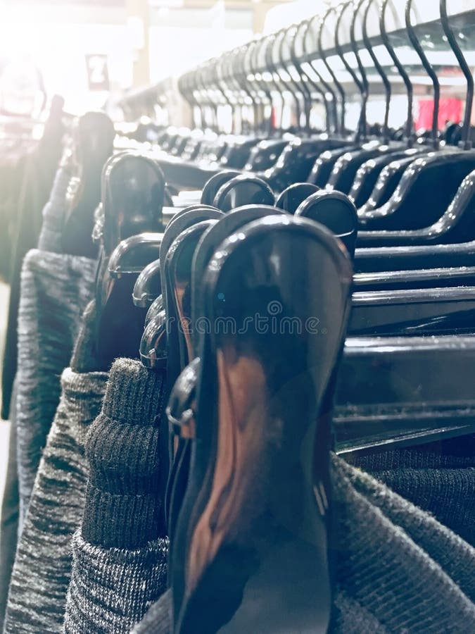 Clothes hanger in store stock image. Image of apparel - 113458911