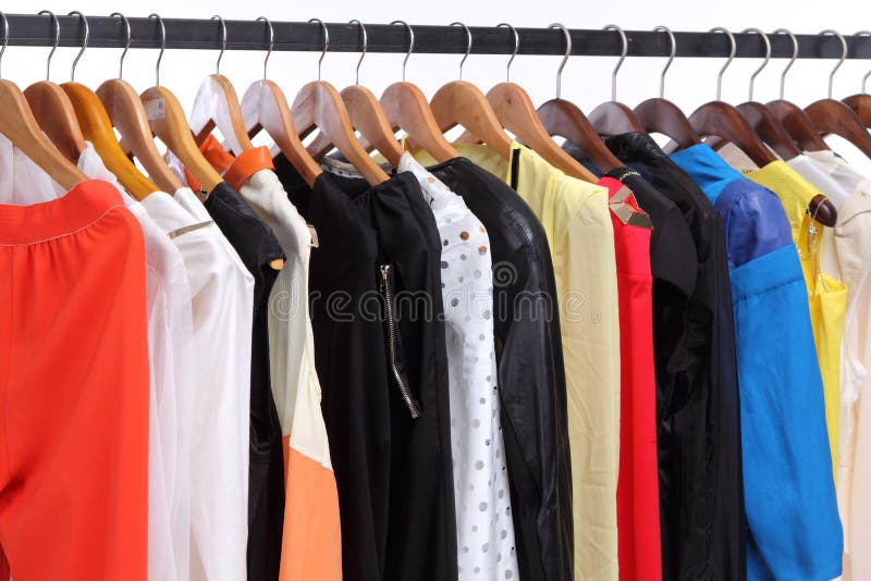 Clothes hanger on Shelf stock image. Image of pink, shirt - 23371999
