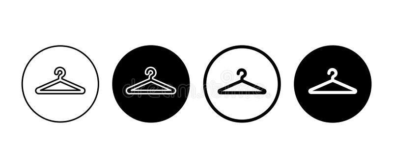 Clothes Hanger Vector Icons Set. Clothes Rack Symbol in Circle Stock ...