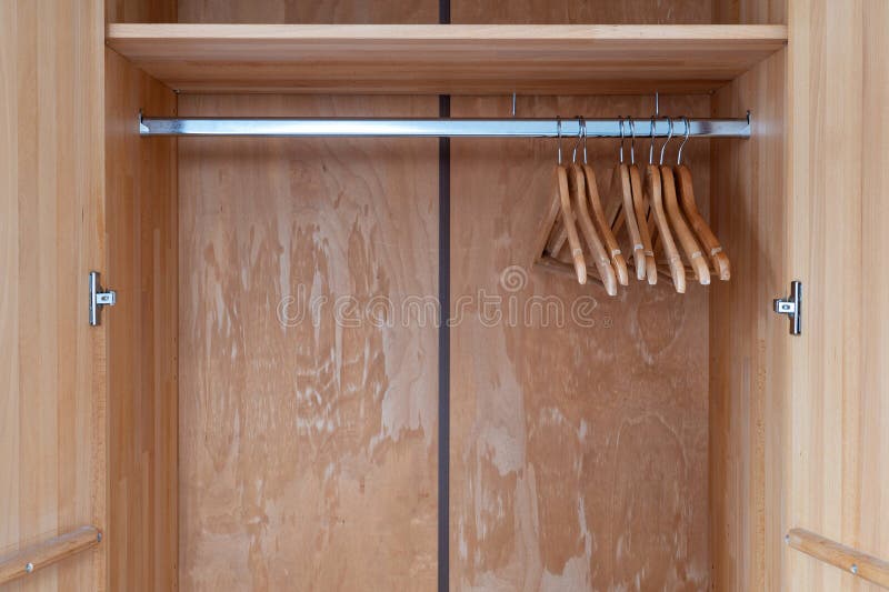 Empty wardrobe stock photo. Image of interior, wooden - 350488468