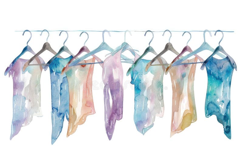 Clothes Hanging on a Rack with a Few Items Visible Stock Photo - Image ...