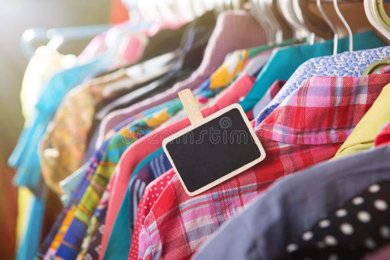 Clothes Hanging on the Rack in the Store Stock Image - Image of design ...