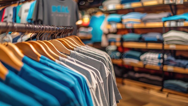 Clothes Hanging in a Retail Store Display. Generative Ai Stock ...
