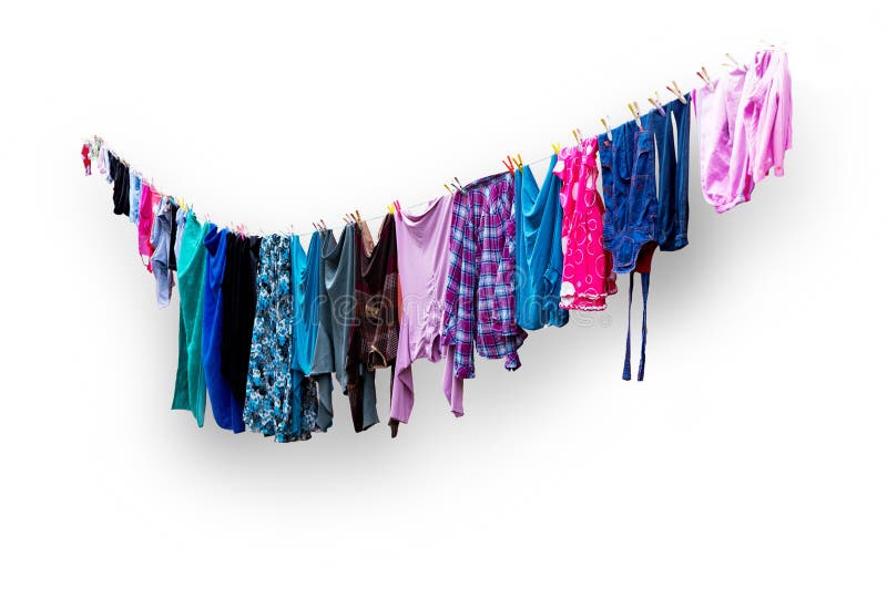 Clothes Hanging On Line In Garden Stock Photo - Image of nature, fresh ...