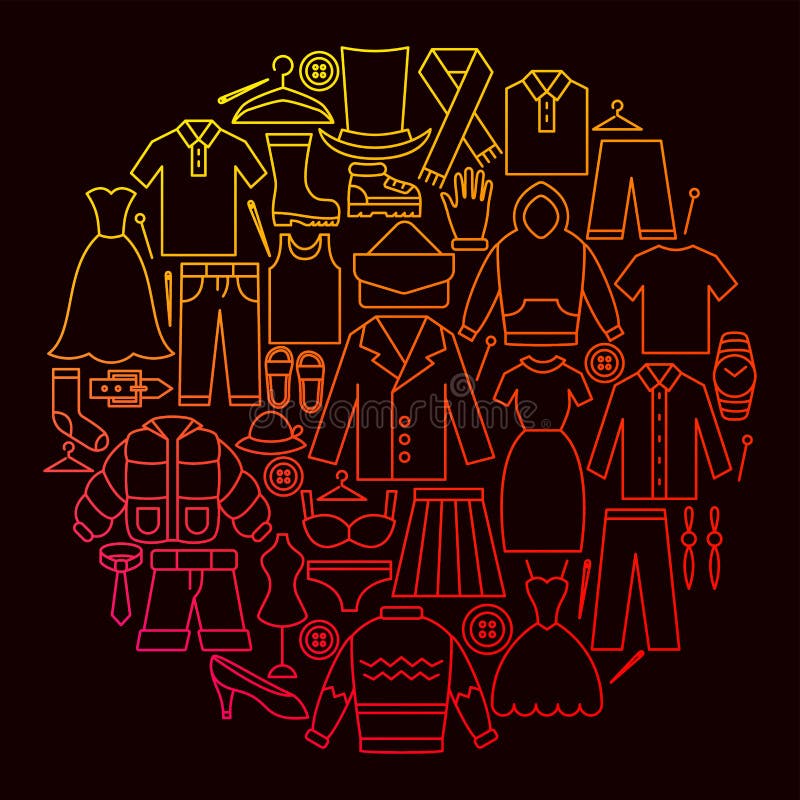 Clothes Icon Circle Concept Stock Vector - Illustration of female ...