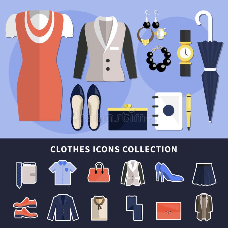 Clothes Icon Collection stock vector. Illustration of attractive ...