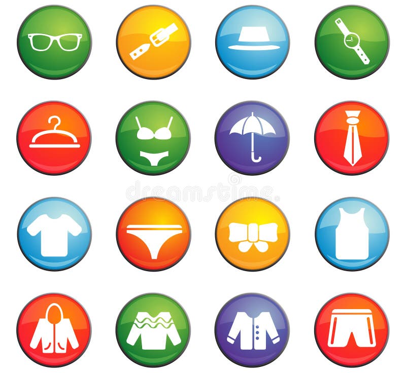 Clothes icon set stock illustration. Illustration of design - 89188983