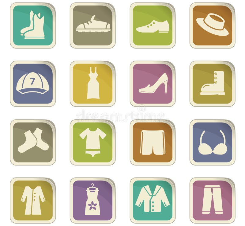 Clothes icon set stock illustration. Illustration of socks - 89219753