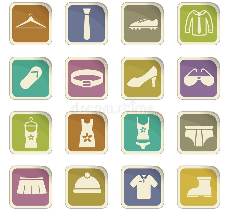 Clothes icon set stock illustration. Illustration of blouse - 89219902