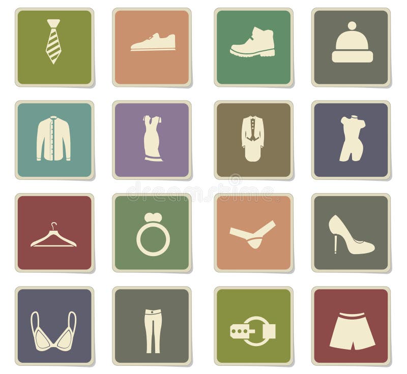 Clothes icon set stock illustration. Illustration of boot - 89848342