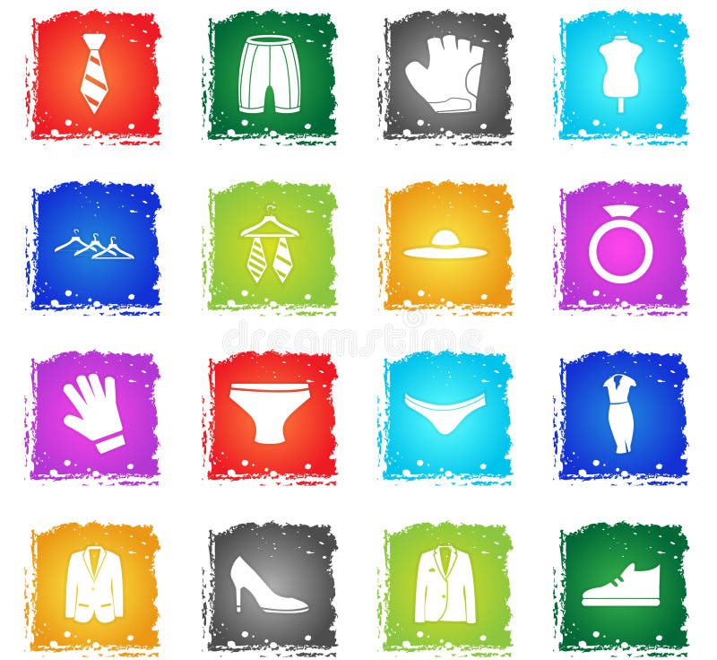Clothes icon set stock illustration. Illustration of ring - 88133540