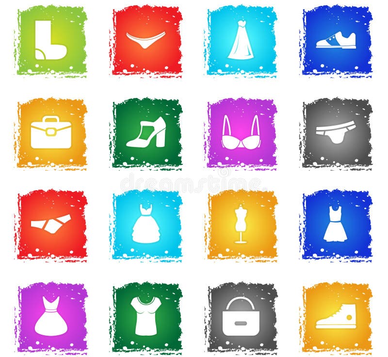 Clothes icon set stock illustration. Illustration of skirt - 88133976