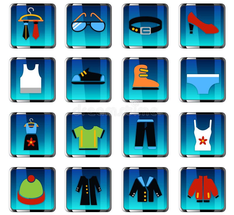 Clothes icon set stock illustration. Illustration of trousers - 88136054