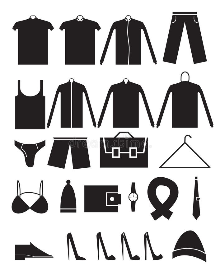 Clothes Set Icons in Flat Style. Big Collection of Clothes Symbol Stock ...