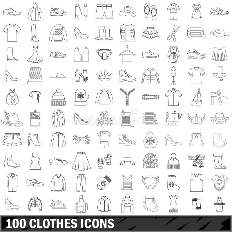 100 Clothes Icons Set, Isometric 3d Style Stock Vector - Illustration ...