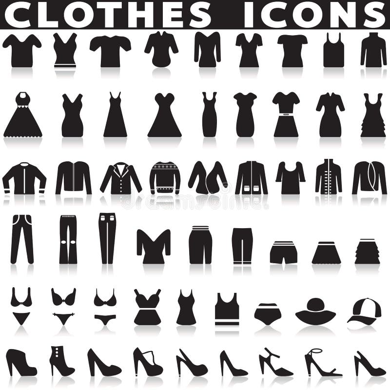 Clothes icons stock vector. Illustration of jacket, footwear - 33357719