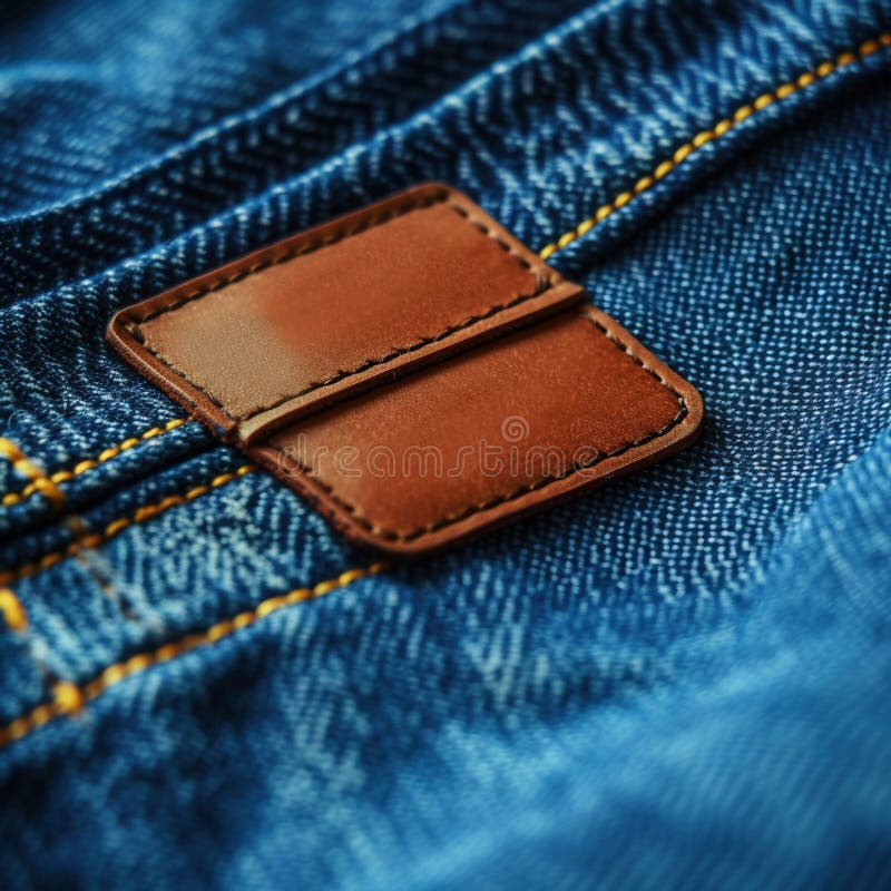Clothes Label on Back of Blue Jeans, Created with Generative AI Stock ...