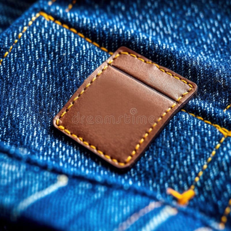 Clothes Label on Back of Blue Jeans, Created with Generative AI Stock ...