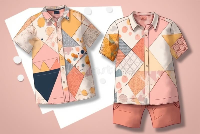 Clothes Mock Up Design with Patchwork Details, Concept of Textile ...