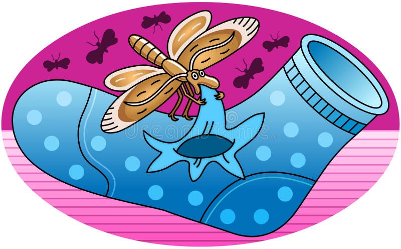 A Clothes Moth is Eating a Spotted Sock Stock Vector - Illustration of ...