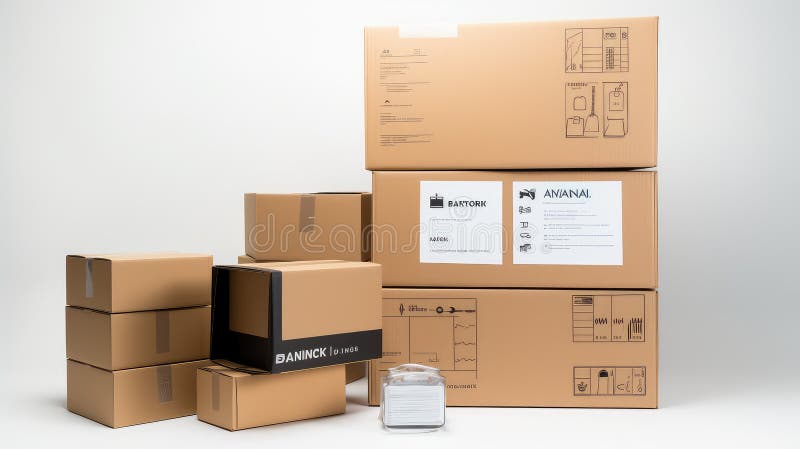 Clothes Moving Boxes Graphic Stock Illustration - Illustration of pack ...