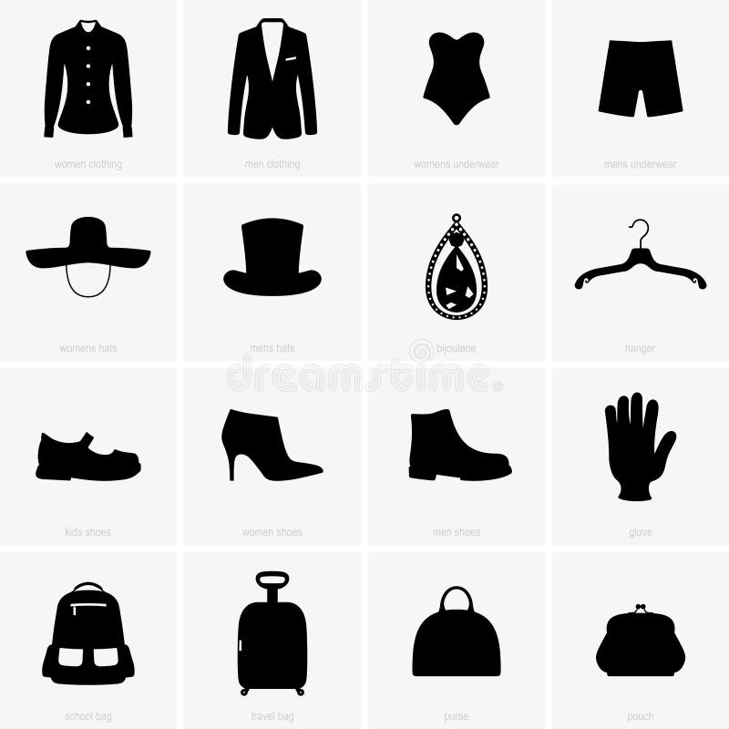Clothes objects stock vector. Illustration of vector - 72057592