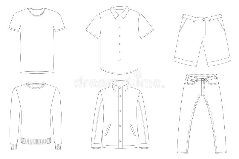 Clothes Outlines stock illustration. Illustration of coat - 138924808