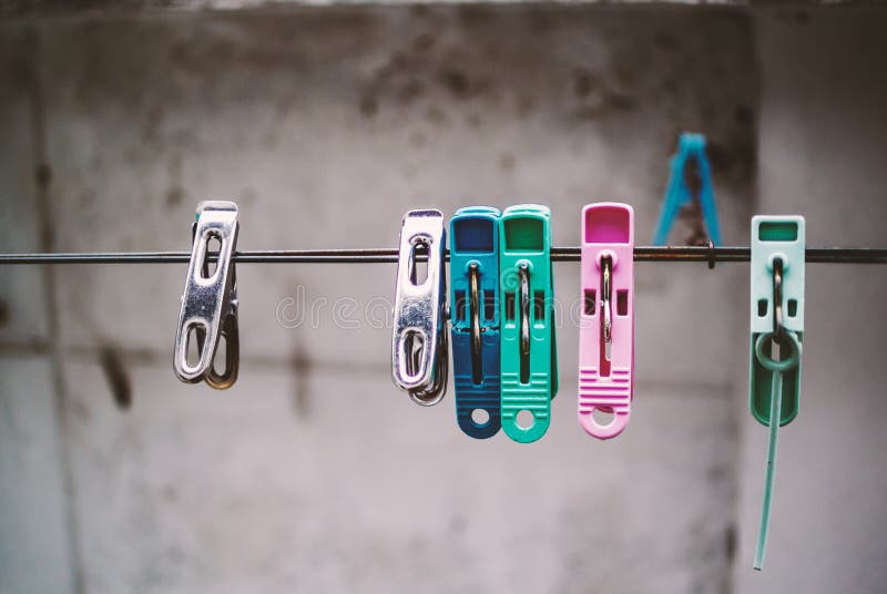 Clothes Peg with Soft Light Stock Image - Image of domestic, blue: 75610111