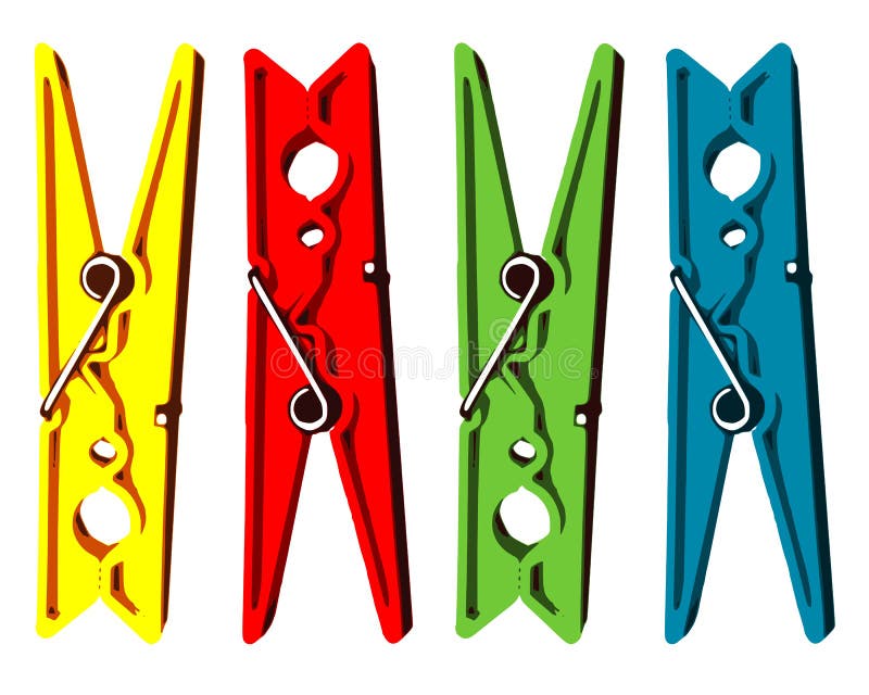 Clothes Pegs stock vector. Illustration of color, hang - 8479991
