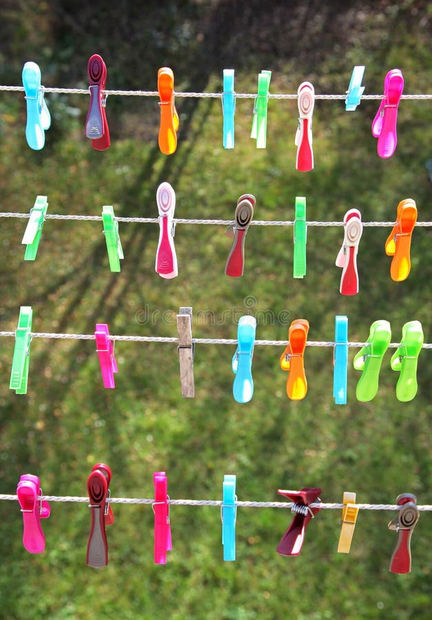 Clothes pegs stock photo. Image of detail, close, colorful - 34730352