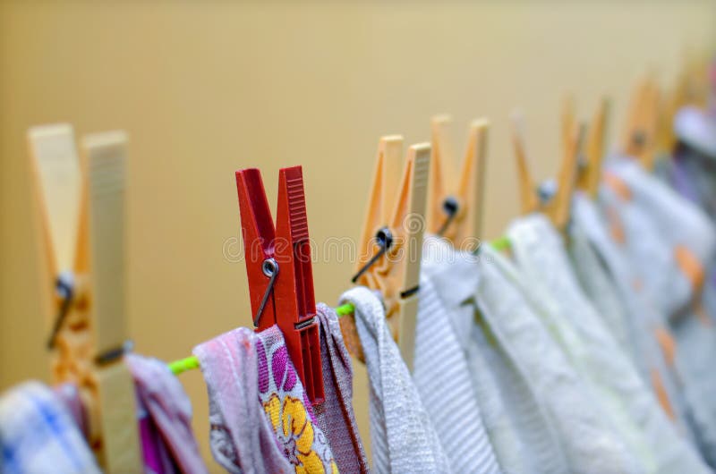 Laundry Day - Focus Foreground Stock Photo - Image of housewife, color ...