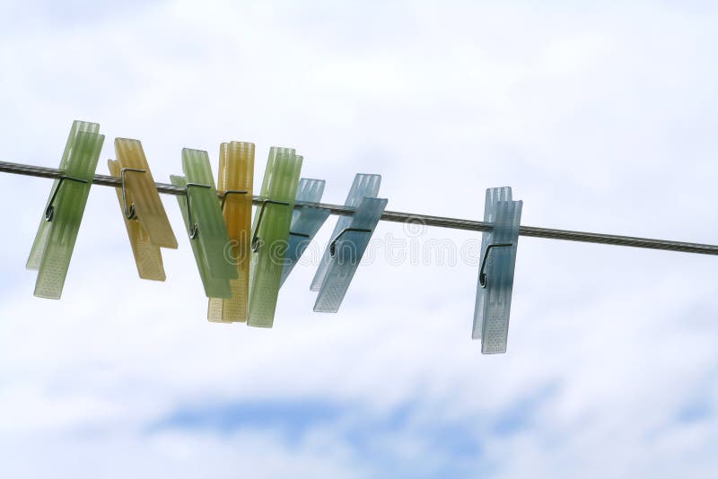 Clothes pins stock photo. Image of cord, clouds, clothesline - 865024