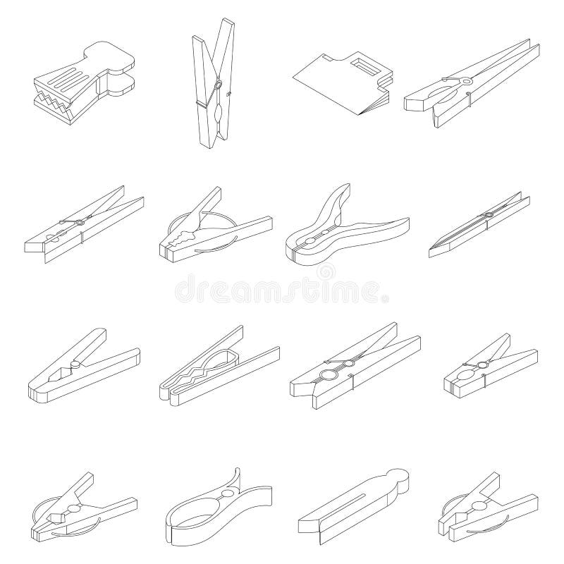 Clothes Pins Icons Set Vector Outline Stock Vector - Illustration of ... Clothes Pins Icons Set Vector Outline Stock Vector - Illustration of ...