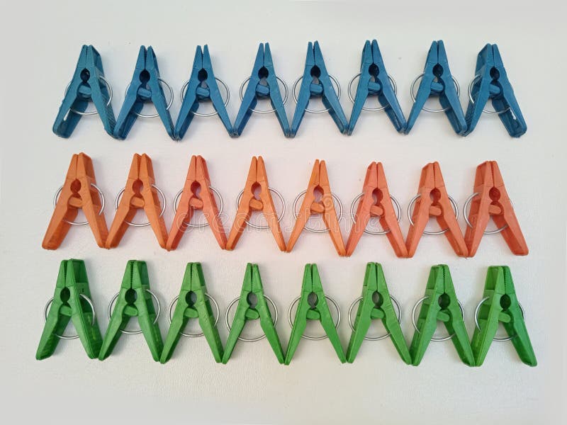 Clothes Pins, Many Multi Color Plastic Laundry Clips or Clothes Pegs on ...