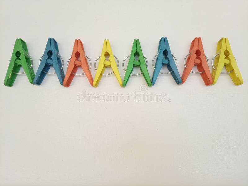 Clothes Pins, Multi Color Plastic Laundry Clips or Clothes Pegs in a ...