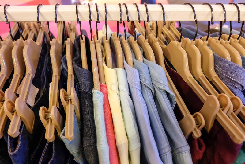 Clothes on the Rack stock image. Image of closeup, white - 62346119